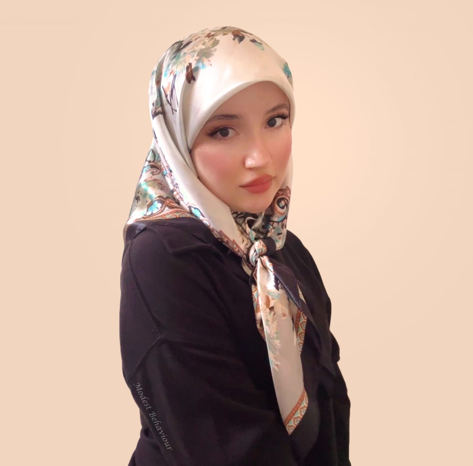 Patterned Silk Square Hijabs - Modest Behaviour